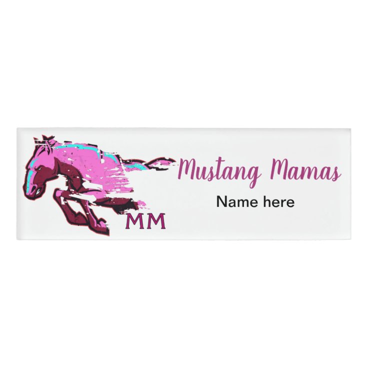 Mustang Mamas Name Tag - Template | Zazzle