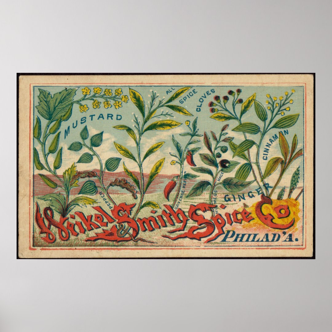 Mustard, Cloves, Cinnamon Spices Advertisement Poster | Zazzle