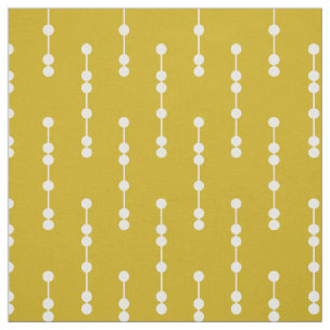 Mustard Yellow Geometric Dots Pattern Fabric | Zazzle