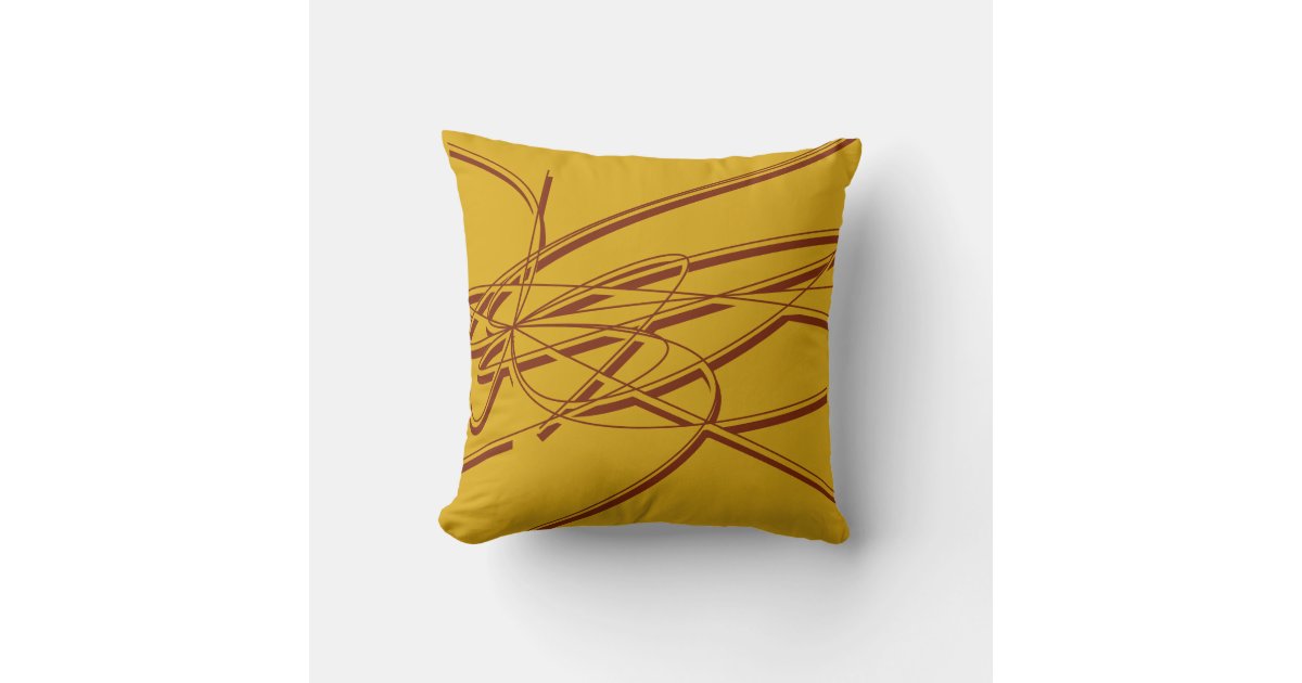 Mustard Yellow Modern Abstract Throw Pillow | Zazzle