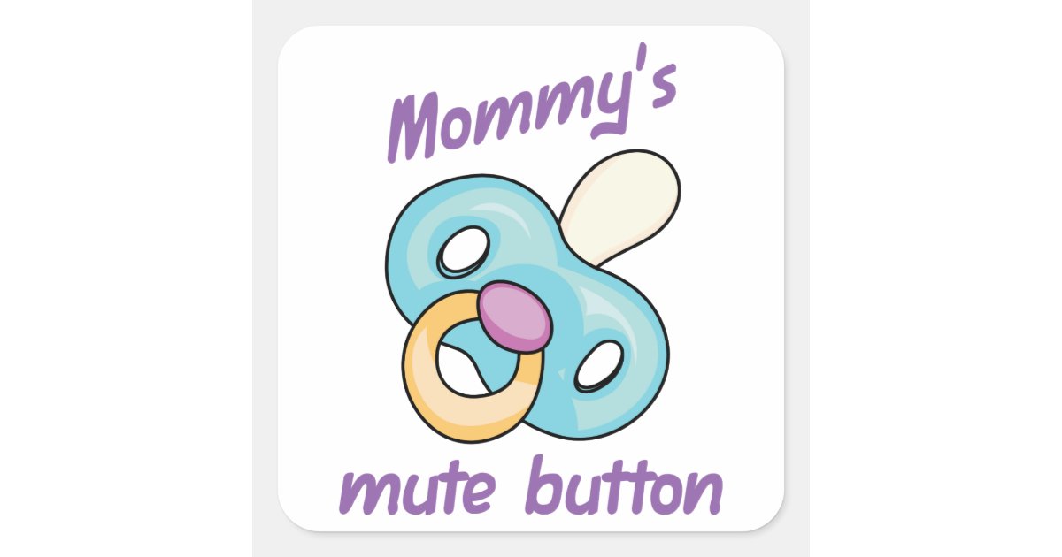Mute Button Square Sticker | Zazzle