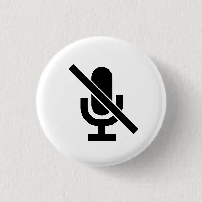 'Mute' Pictogram Button | Zazzle