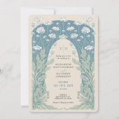 Muted Blues, Grays and White Vintage Art Deco Invitation | Zazzle