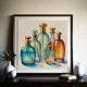 Muted Cool Colors Watercolor Glass Bottles II Poster | Zazzle