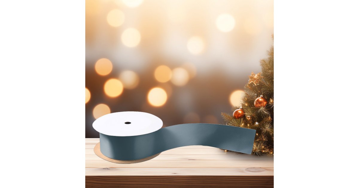 Muted Elegance - Solid Slate Blue Satin Ribbon | Zazzle