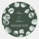 Muted Green Eucalyptus Scripted Modern Thank you Classic Round Sticker ...