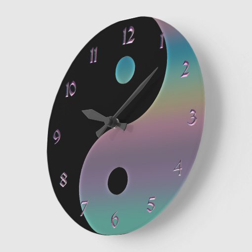 Muted Rainbow Yin Yang Clock | Zazzle
