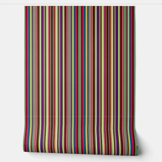 Muti-colored stripe wallpaper | Zazzle