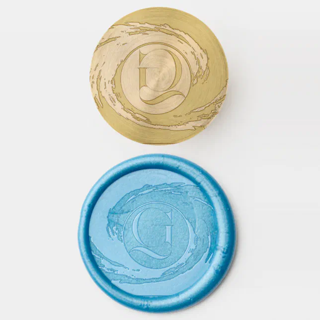 MVB Ocean Wave Design Wax Seal Stamp | Zazzle