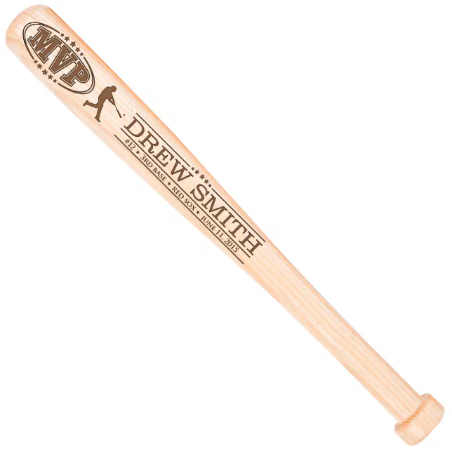 MVP Personalized Mini Trophy Baseball Bat | Zazzle