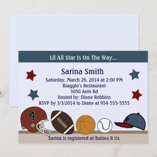 MVP/Sports2 Baby Shower/Birthday Party Invitations | Zazzle