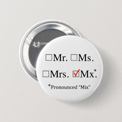 Mx. Nonbinary Prefix Button | Zazzle