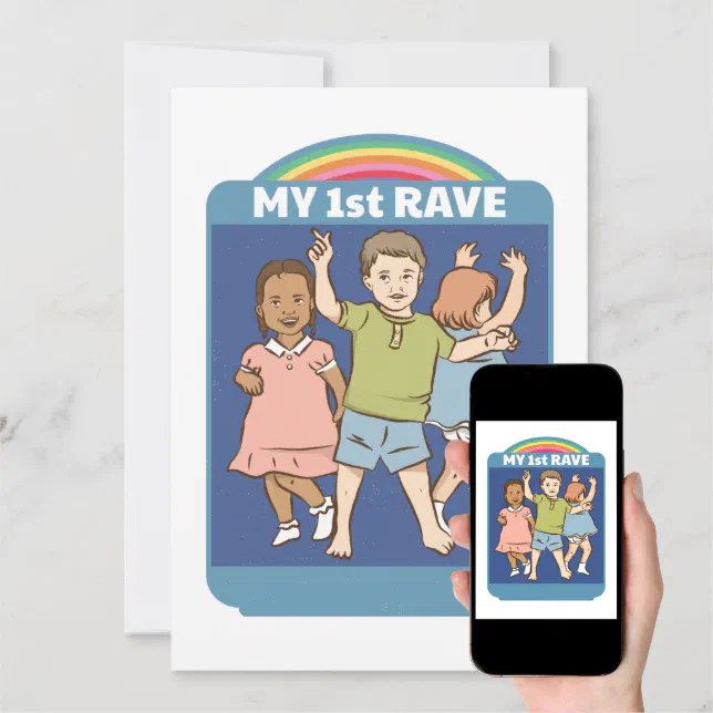 My 1st Rave Vintage Illustration Invitation | Zazzle