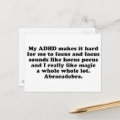 My ADHD Focus Hocus Pocus Postcard | Zazzle