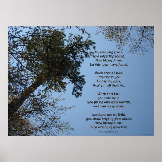 My Amazing Grace Poem Poster | Zazzle.com