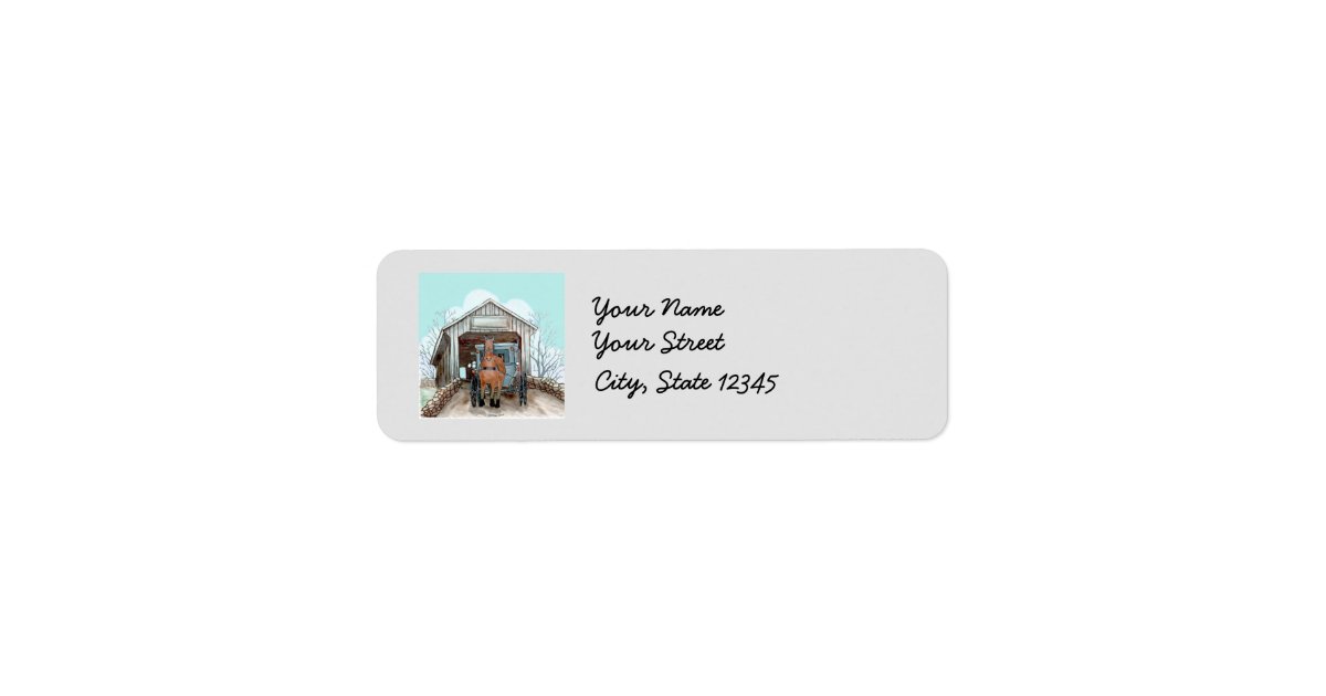 My Amish Covered Bridge Label | Zazzle