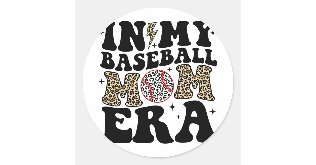 My Baseball Mom Era Leopard Mom Baseball Mama Moth Classic Round ...