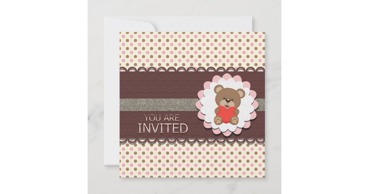 My Beary First Birthday Invitation | Zazzle