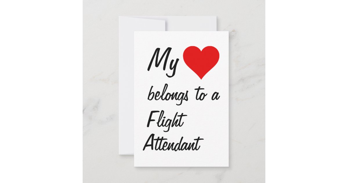My Belongs To A Flight Attendant Card | Zazzle