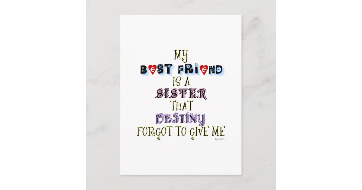 MY BEST FRIEND POSTCARD | Zazzle