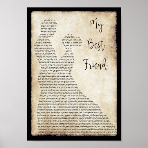 My Best Friend Song Lyric Man Lady Dancing Print | Zazzle