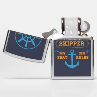 My Boat My Rules Funny Ship Captain Motto Zippo Lighter | Zazzle