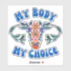 My Body My Choice Floral Uterus Vinyl Decal | Zazzle