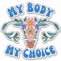 My Body My Choice Floral Uterus Vinyl Decal | Zazzle