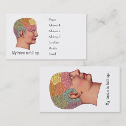 My Brain is Full Up Business Card | Zazzle