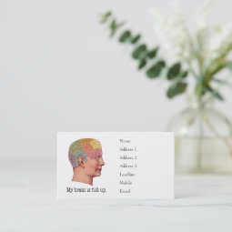 My Brain is Full Up Business Card | Zazzle