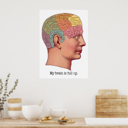 My Brain is Full Up Poster | Zazzle