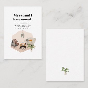 My Cat and I Moved Change of Address Moving Business Card | Zazzle