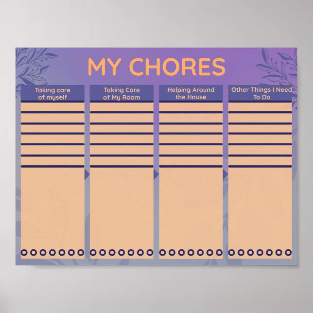 my chore chart | Zazzle