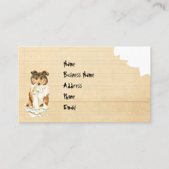 My Collie Ate my Homework Business Card | Zazzle