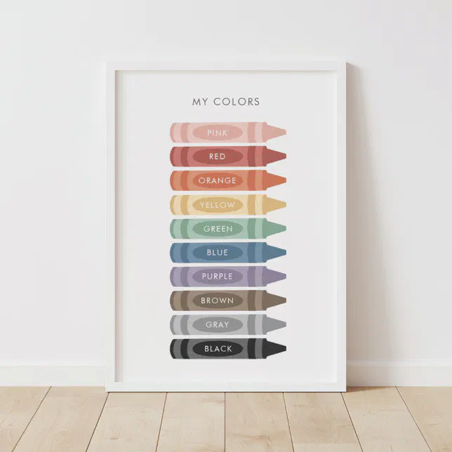 My Colors Crayon Educational Classroom Decor | Zazzle