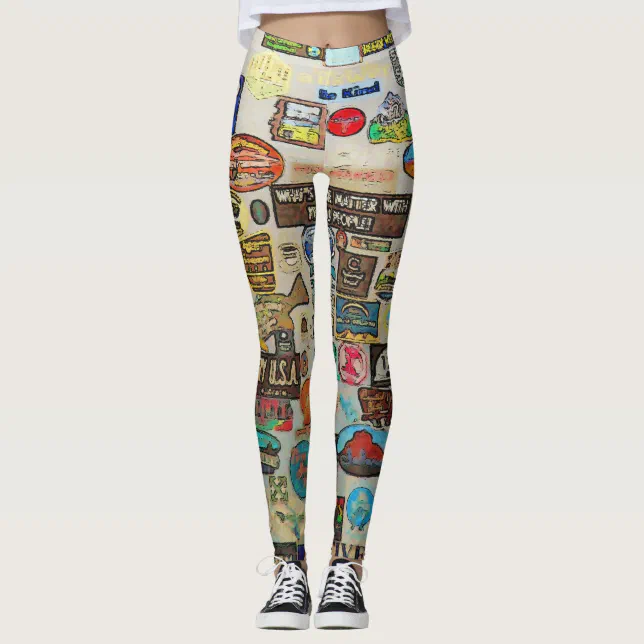 My Cool Decals - Travel Stickers Leggings | Zazzle