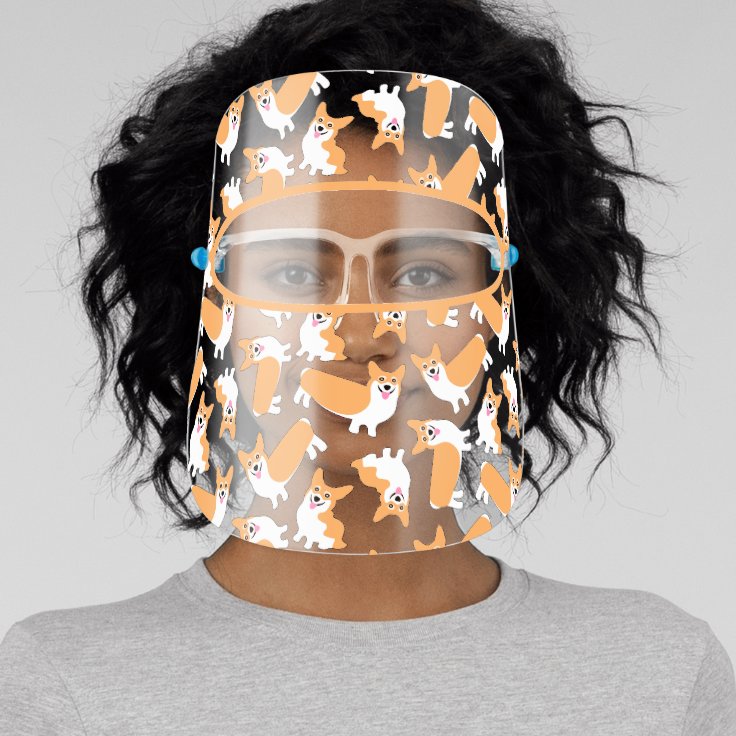 My Corgis and Me Funny Face Shield | Zazzle