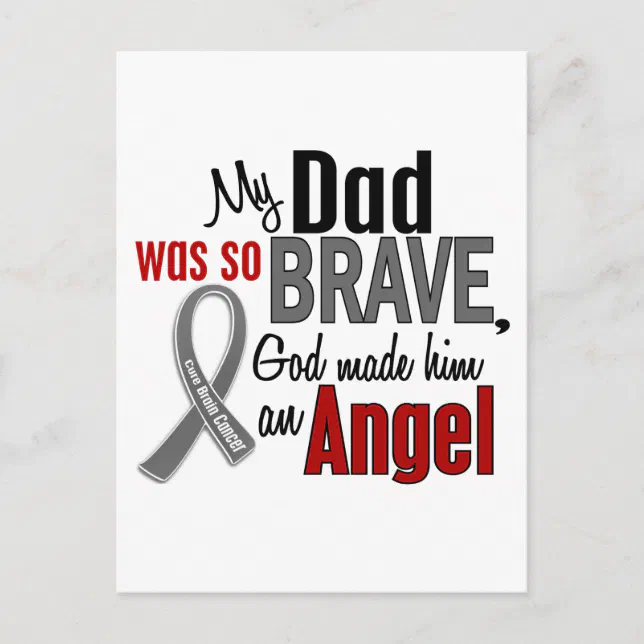 My Dad Is An Angel 1 Brain Cancer Postcard | Zazzle