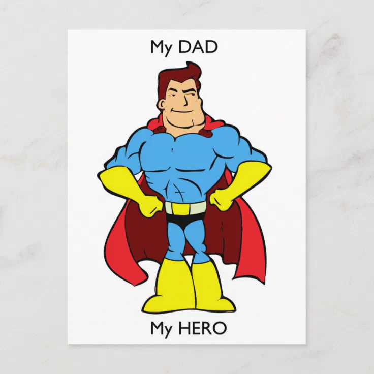 My Dad My Hero SuperHero Postcard | Zazzle
