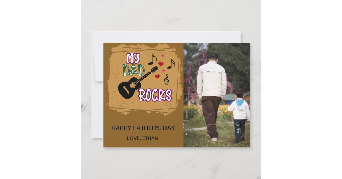 My Dad Rocks -Father's Day Photo Card | Zazzle