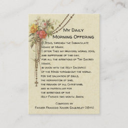 My Daily Morning Offering Prayer Floral Holy Card | Zazzle