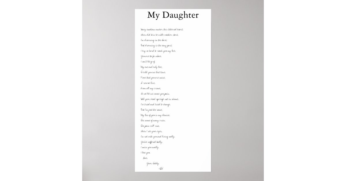 My Daughter Poster | Zazzle