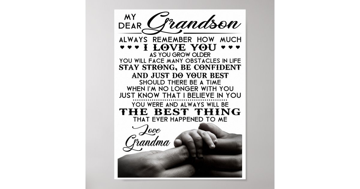 My Dear Grandson Poster | Zazzle