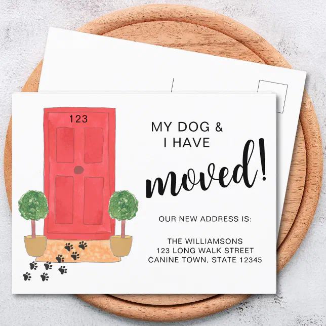 My Dog And I Have Moved Moving Announcement Postcard | Zazzle