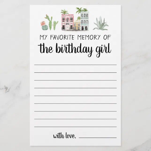 My Favorite Memory Of The Birthday Girl | Zazzle