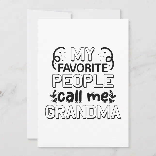 My Favorite People Call Me Grandma Thank You Card | Zazzle