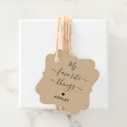 My Favorite Things Gift Tag for Favors and Fun | Zazzle