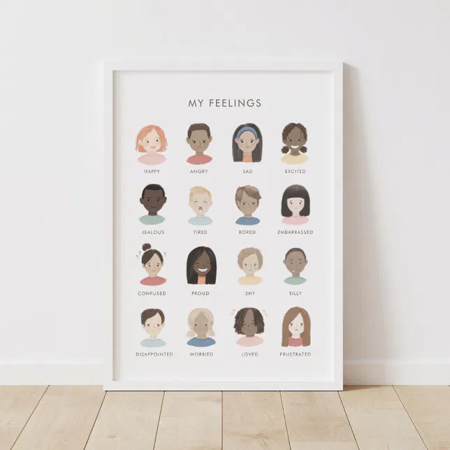 My Feelings Emotions Chart Classroom Decor | Zazzle