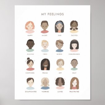 My Feelings Emotions Chart Classroom Decor | Zazzle