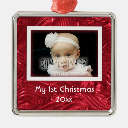 My First Christmas Custom Photo Frame Ornament | Zazzle.com